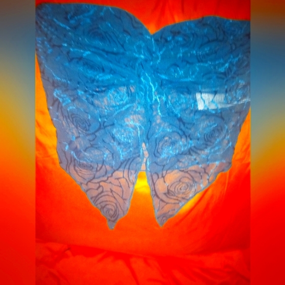 SHEIN | Tops | Blue Butterfly Style Top | Poshmark